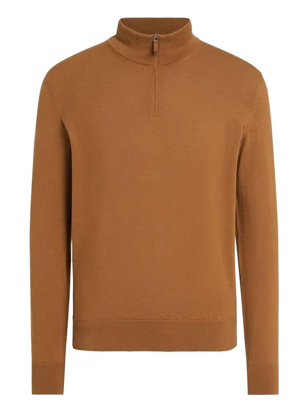 Zegna Half-zip Jumper - Brown