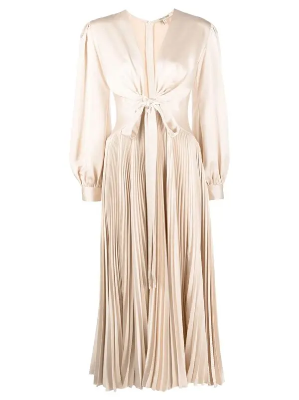 Roberto Cavalli Long-sleeve Midi Dress - Neutrals