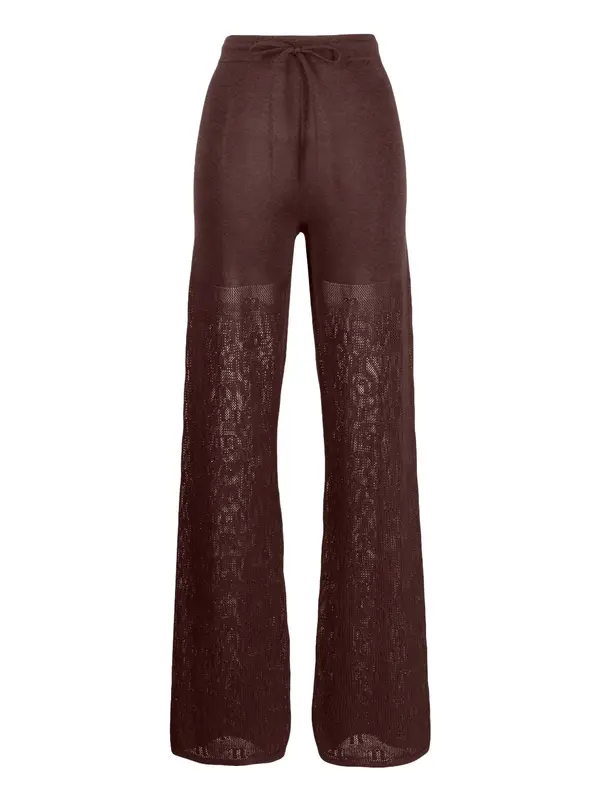 Nanushka Logo-knit Crochet Trousers - Brown