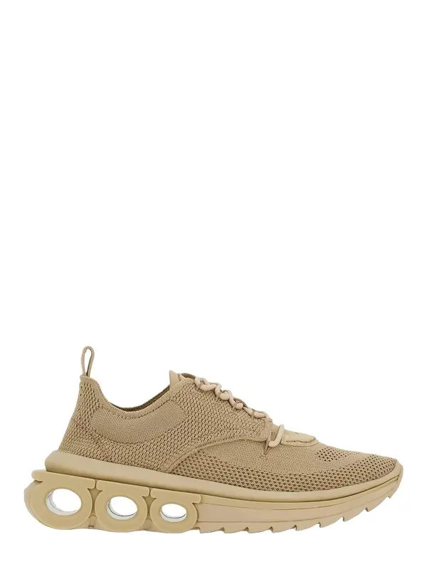 FERRAGAMO Gancini Plaque Low-top Sneakers - Neutrals