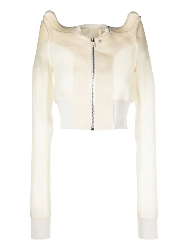 Rick Owens Cropped Zip-up Jacket - Neutrals