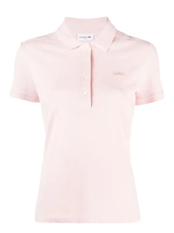 Lacoste Logo-appliqué Cotton Polo Shirt - Pink