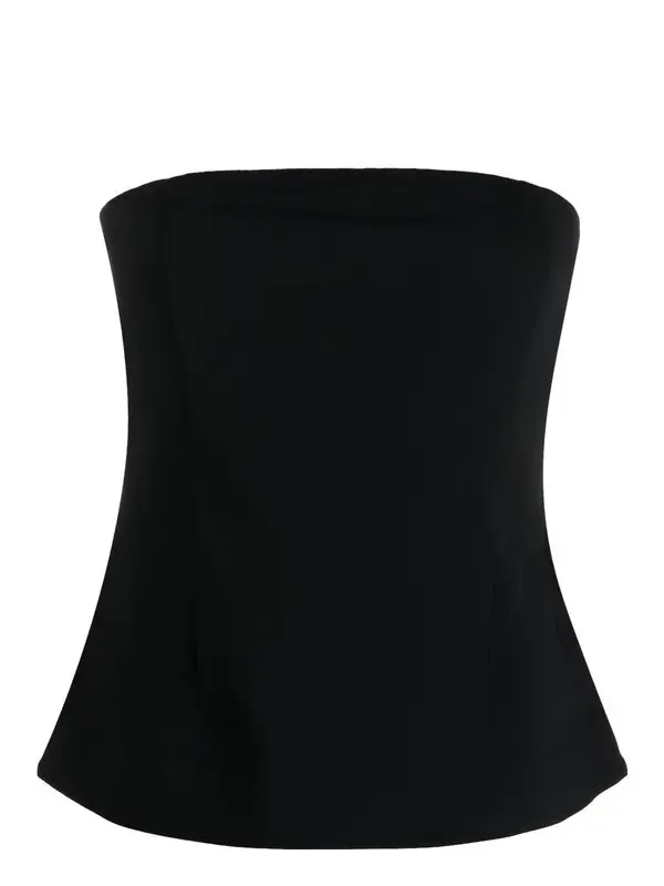 Co Strapless Stretch-crepe Top - Black