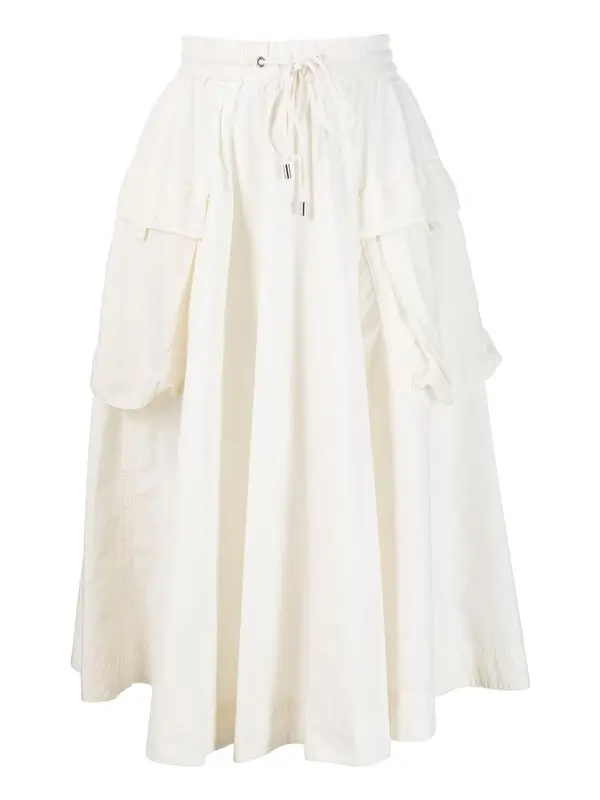 Iceberg Drawstring Waistband Pleated Skirt - White