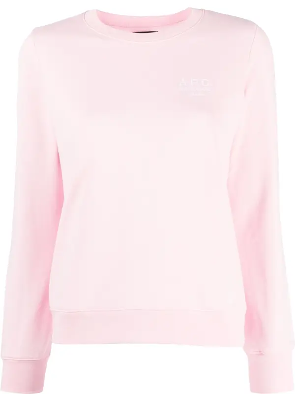 A.p.c. Logo-embroidered Long-sleeve T-shirt - Pink