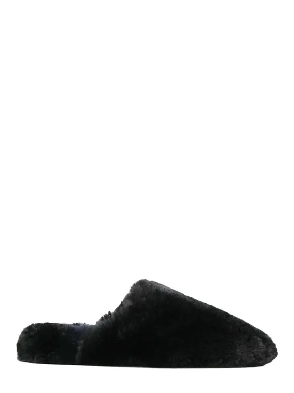 Balenciaga Teddy Faux-shearling Slippers - Black
