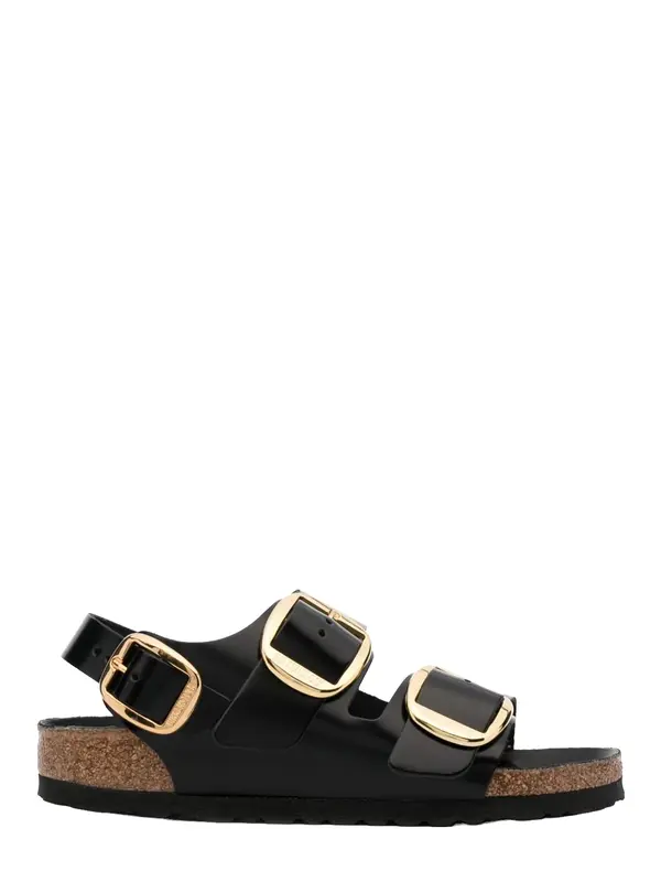 BIRKENSTOCK Milano Leather Flat Sandals - Black