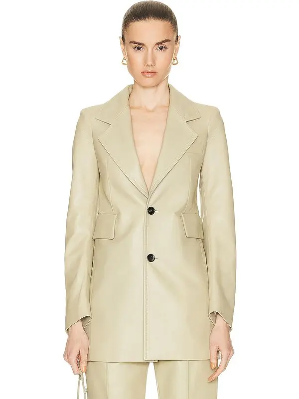 Bottega Veneta Curved Sleeve Jacket - Fennel Seed