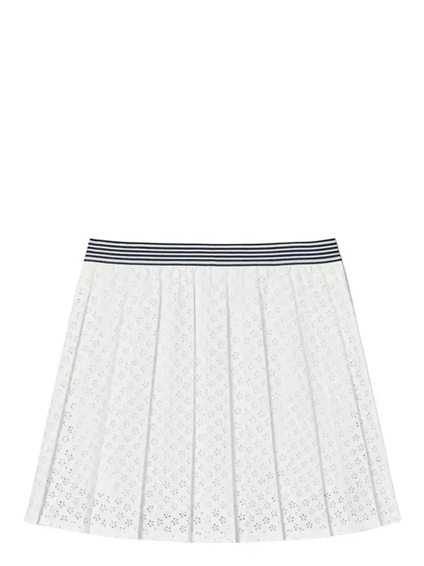 Tory Burch Laser Cut Tennis Skirt - Snow White