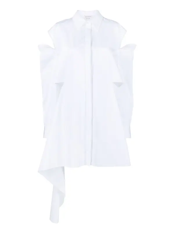 Alexander McQueen Cut-out Shirt Dress - White