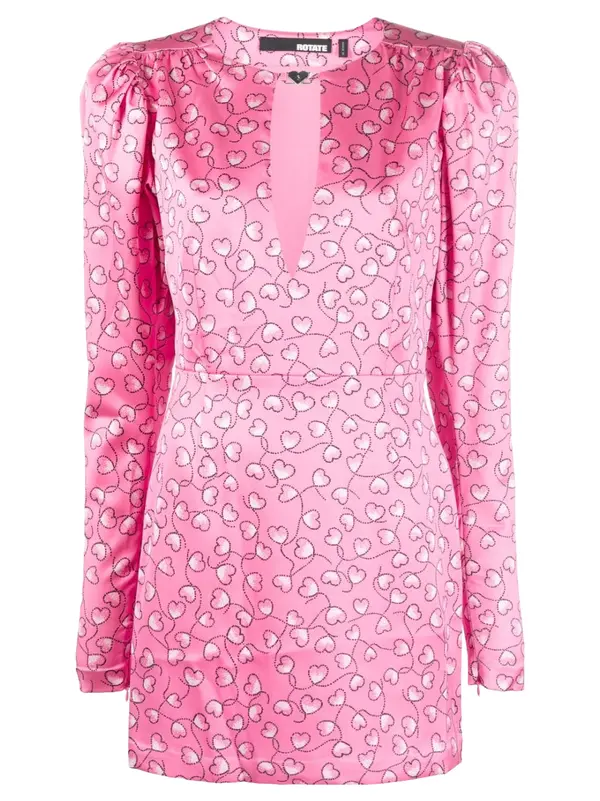 Remain Birger Christensen Heart-print Minidress - Pink