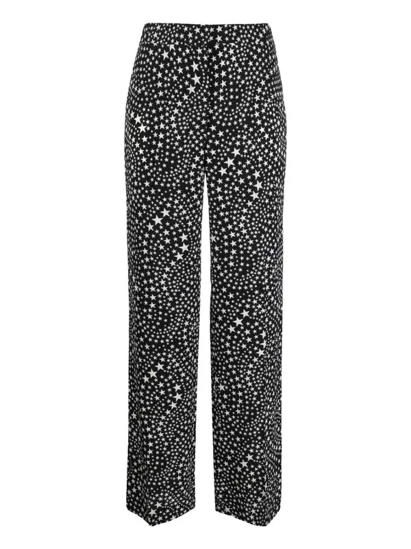 Stella McCartney Star-print Silk Trousers - Black