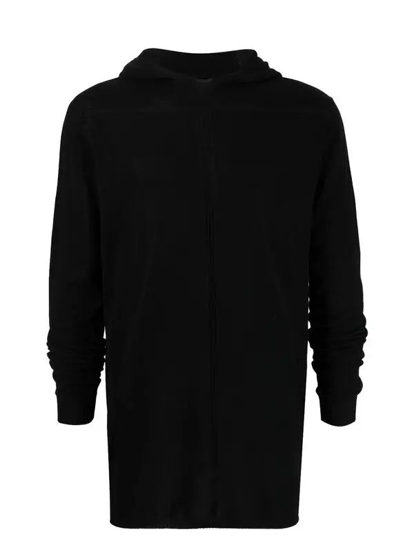 Rick Owens Organic-cotton Fine-knit Hoodie - Black