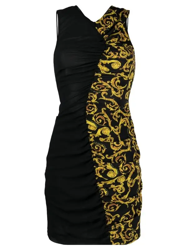 Versace Sketch Couture-print Mini Dress - Black