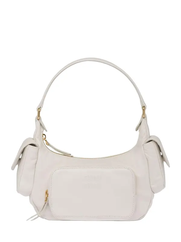 Miu Miu Logo-embossed Shoulder Bag - White
