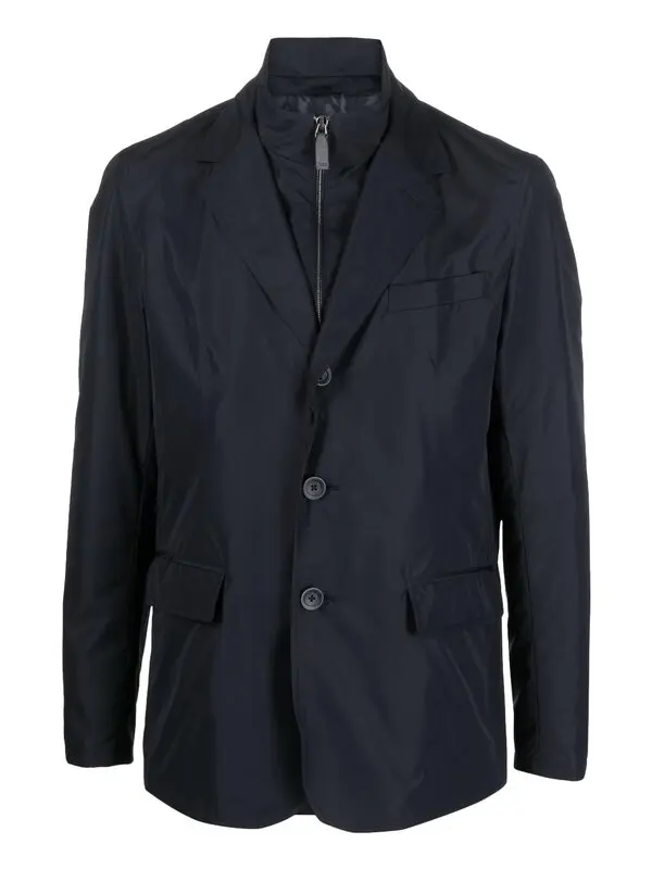 Herno Buttoned-up Single-breasted Blazer - Blue