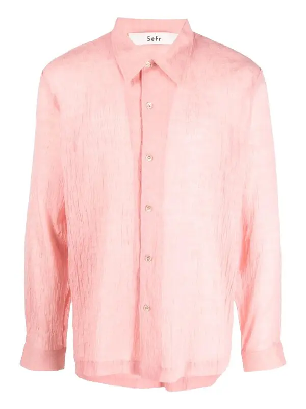 Séfr Textured Cotton-blend Shirt - Pink