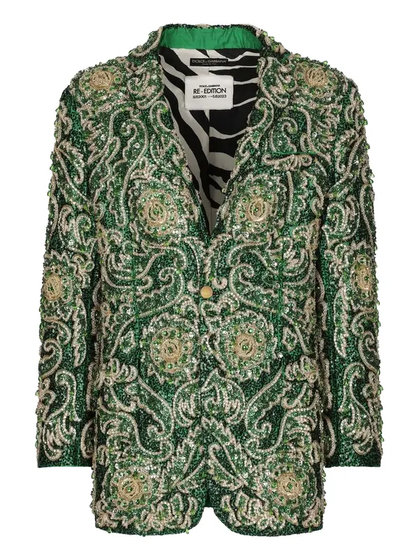 Dolce & Gabbana Taormina-fit Embroidered Blazer - Green