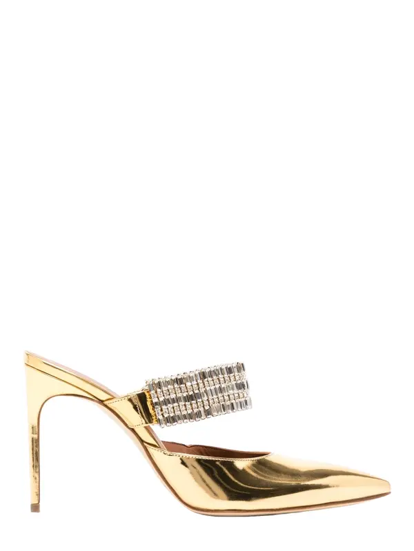 MALONE SOULIERS Jolie 90mm Leather Mules - Gold