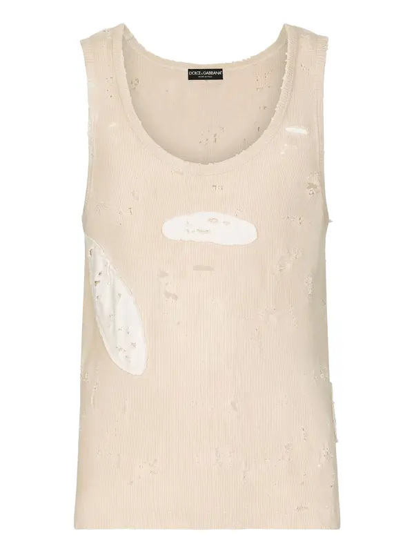 Dolce & Gabbana Ribbed Knit Vest - Neutrals