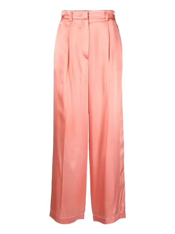 FORTE_FORTE Satin-finish Gathered Trousers - Pink