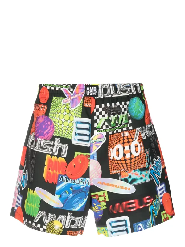 AMBUSH Graphic-print Shorts - Black