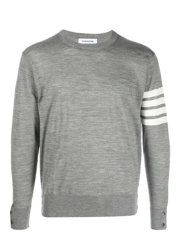 Thom Browne 4-bar Crew Neck Jumper - Grey