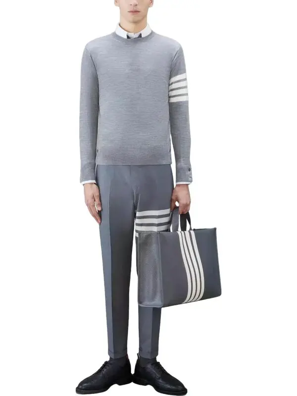 Thom Browne 4-bar Crew-neck Sweater - Grey