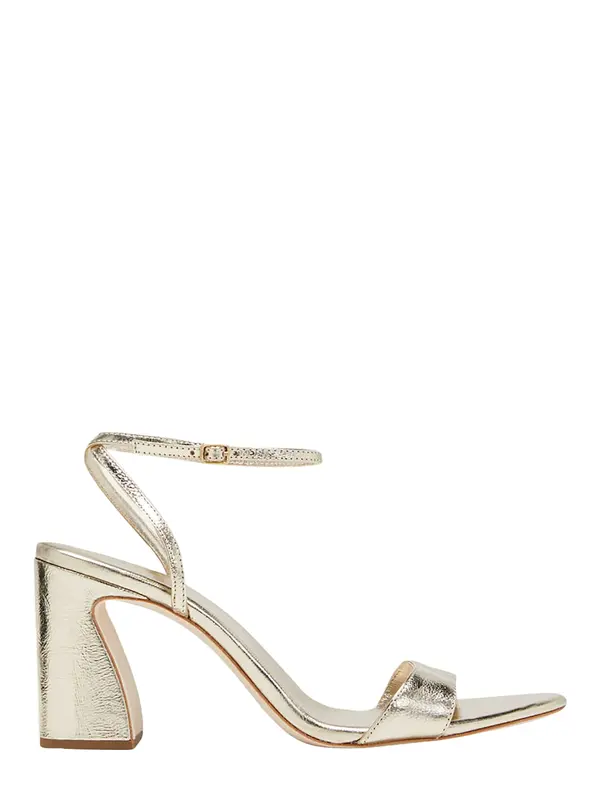 LOEFFLER RANDALL Malia Metallic Leather Block-heel Sandals - Champagne