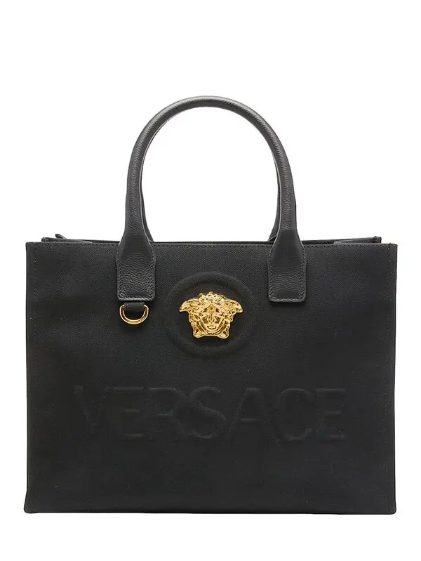 Versace La Medusa Mini Tote Bag - Black/gold