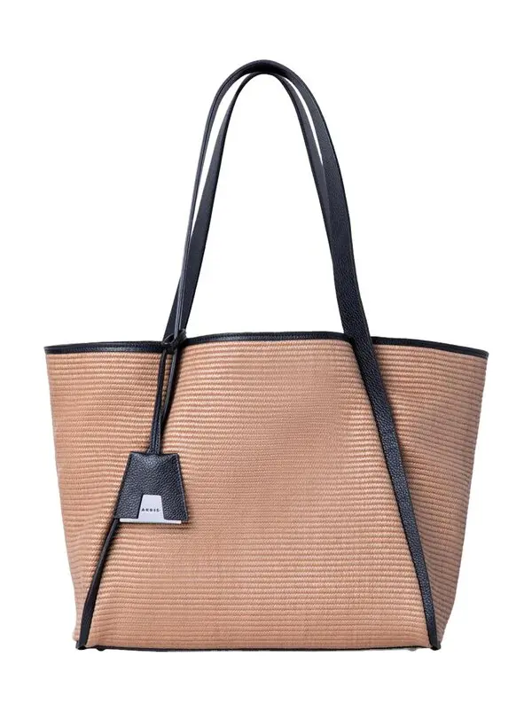 Akris Alex Medium Bucket Tote Bag - Camel/black