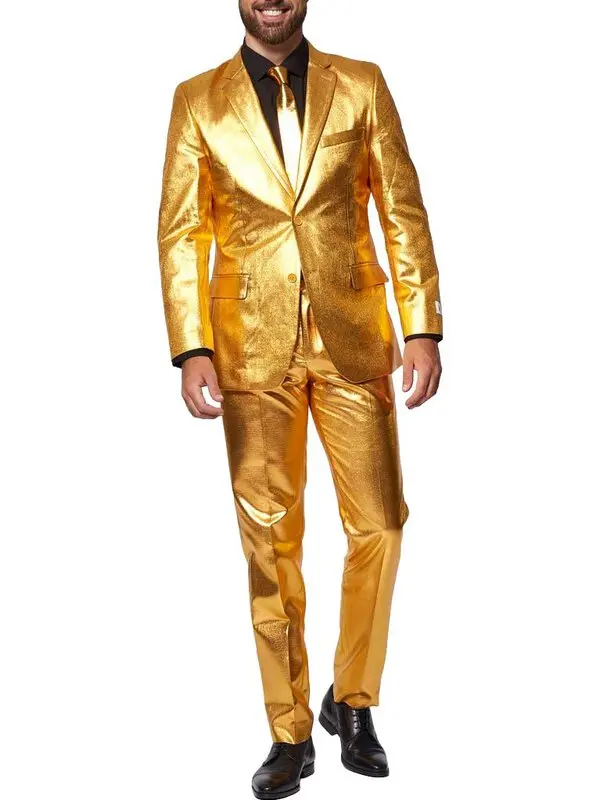 Opposuits Groovy Gold Slim Fit Two-piece Suit & Tie Set - Yellow
