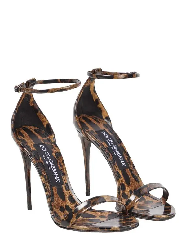 Dolce & Gabbana Leopard-print Leather Sandals - Brown