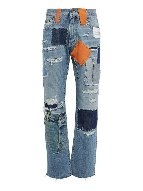 Dolce & Gabbana Patchwork Straight Jeans - Blue