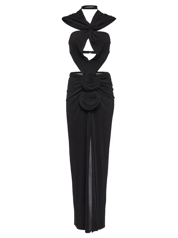 Magda Butrym Hooded Cutout Midi Dress - Black