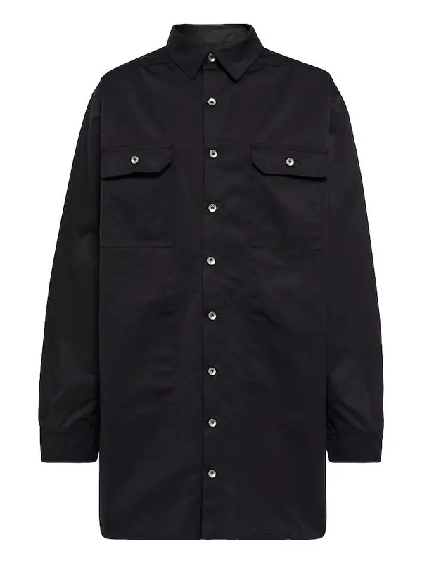 Rick Owens Cotton-blend Poplin Overshirt - Black