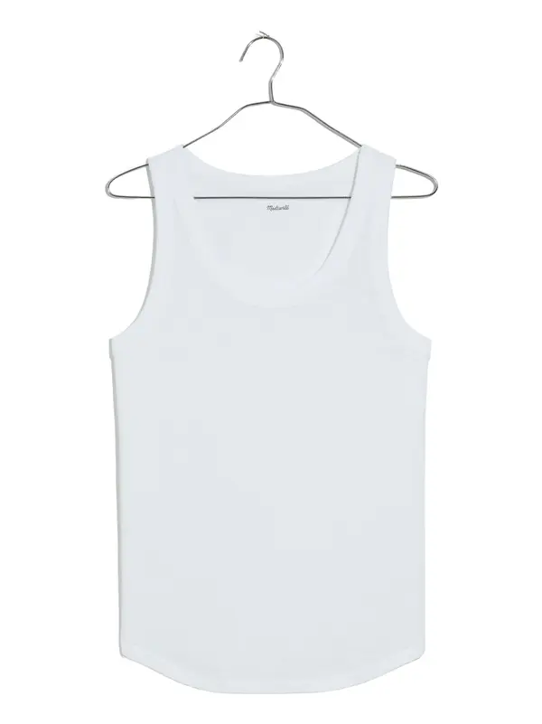Madewell Whisper Cotton Scoopneck Tank Top - Optic White