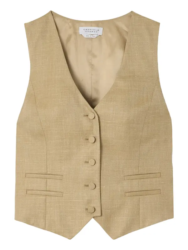 Gabriela Hearst Coleridge Wool, Silk And Linen-blend Vest - Neutrals