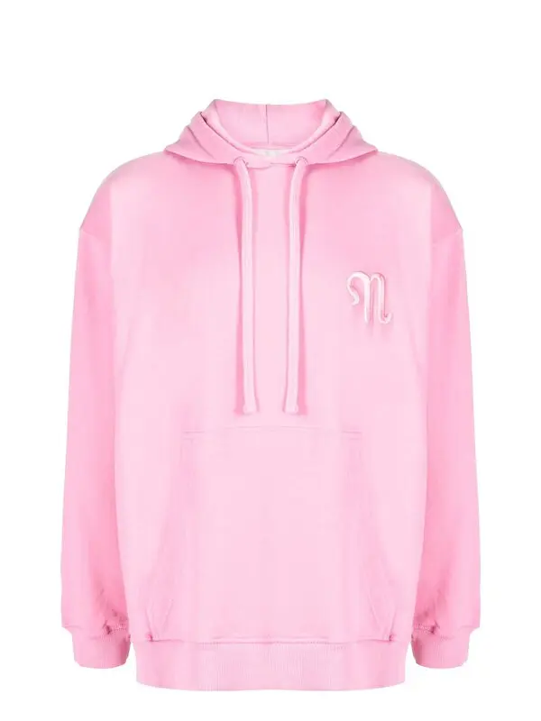 Nanushka Logo-embroidered Organic Cotton Hoodie - Pink