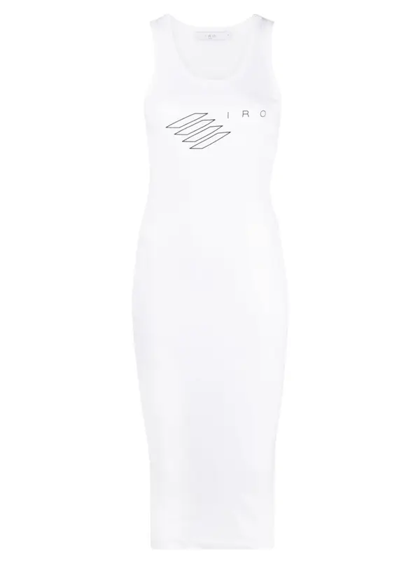IRO PARIS Logo-print Fitted Dress - White