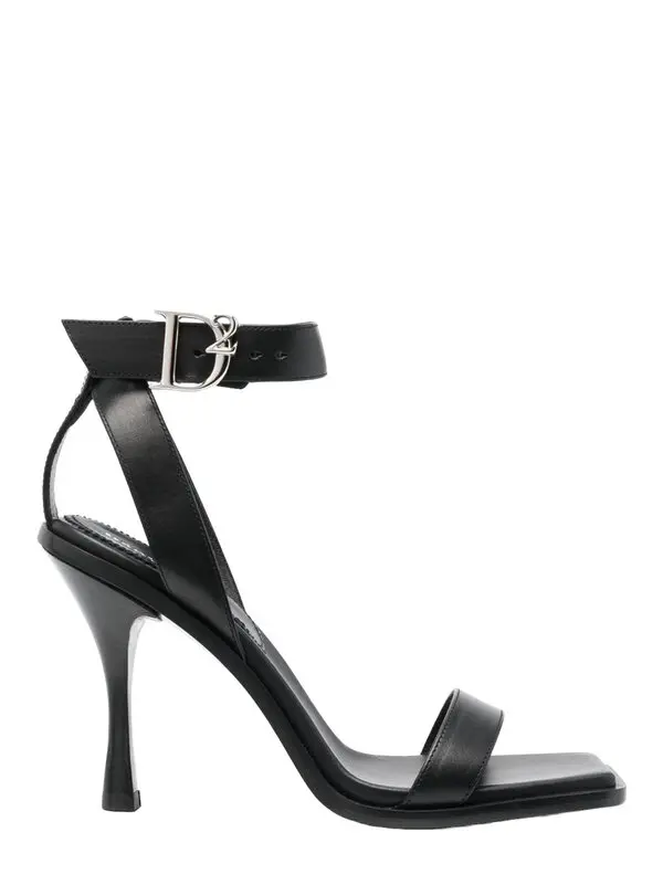 Dsquared2 Buckle 100mm Leather Sandals - Black