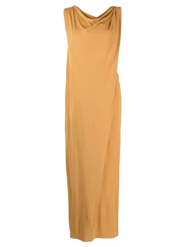 Alberta Ferretti Sleeveless Draped Cut-out Maxi Dress - Neutrals