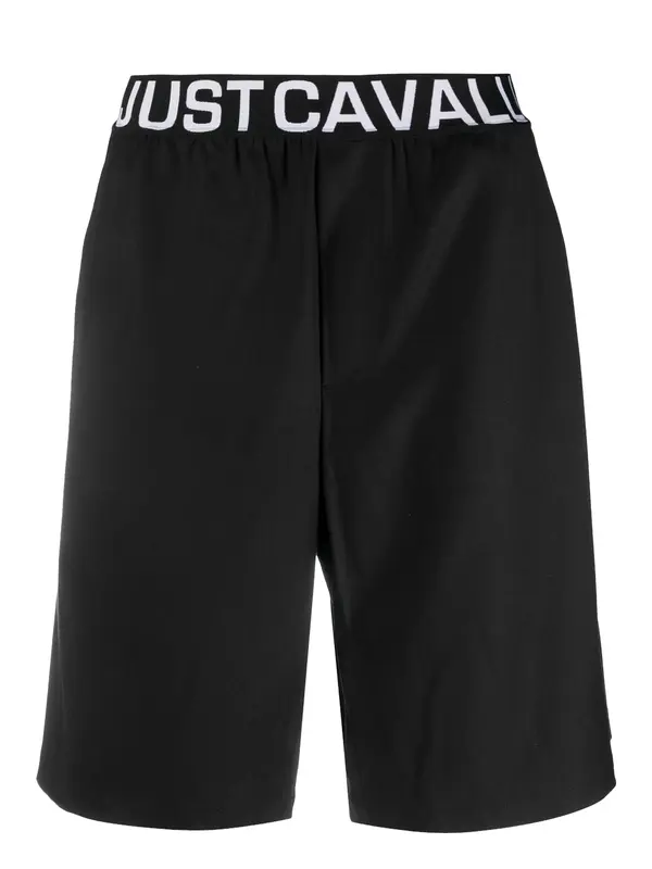 Just Cavalli Logo-print Shorts - Black