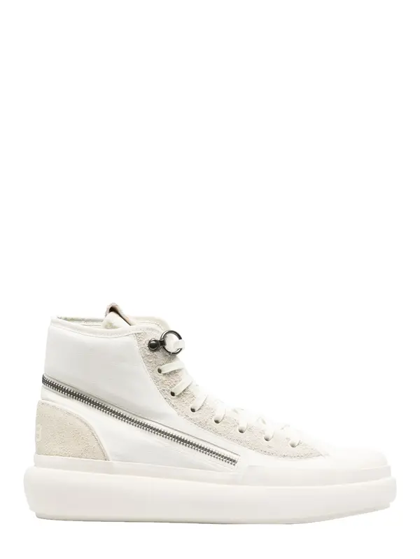 Y3 Zip-around High-top Sneakers - White
