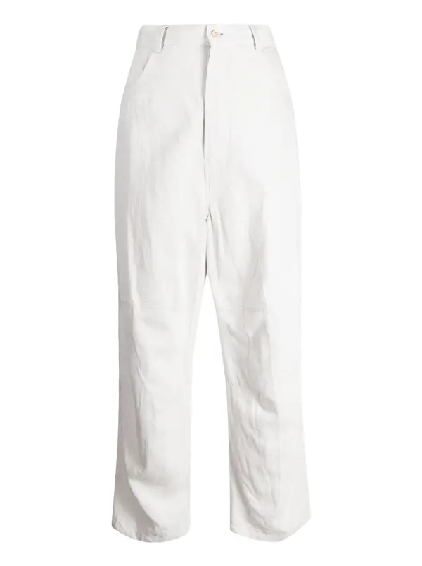 FORME D'EXPRESSION High-waisted Wide-leg Trousers - White