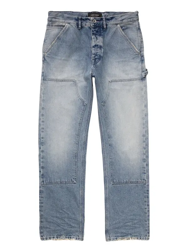 PURPLE BRAND Faded-effect Low-rise Jeans - Blue