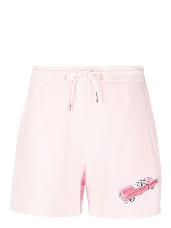 Thom Browne Car-embroidered Piqué Shorts - Pink