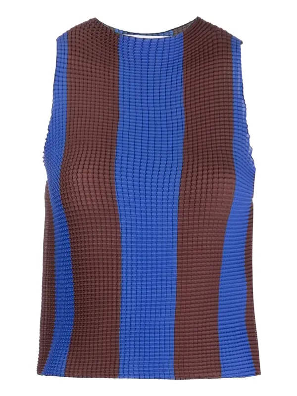 Sunnei Striped Sleeveless Cropped Top - Blue