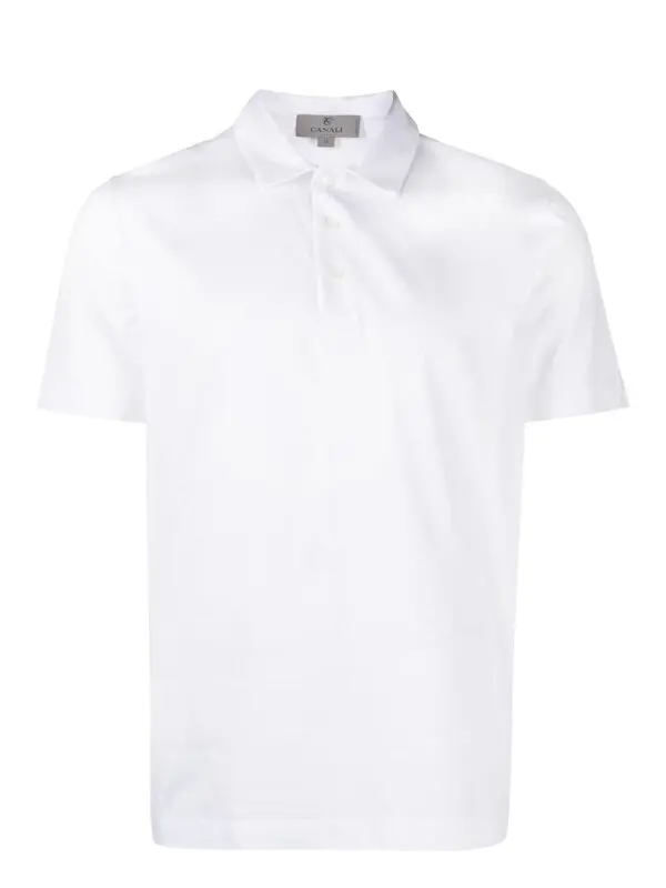 Canali Knitted Polo Shirt - White