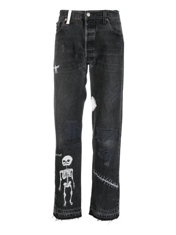 GALLERY DEPT. Mid-rise Straight-leg Jeans - Black